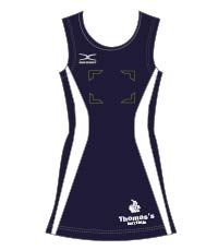 NET-02-TBS - Girls Netball Dress - Navy/white/logo