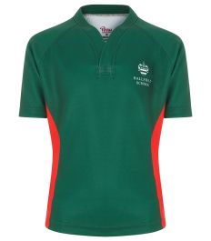 RGY-83-HAL - Hallfield rugby shirt - Bottle/red/logo