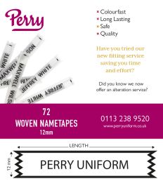 TAP-01-CAS - 72 name tapes - White/black - 72pck